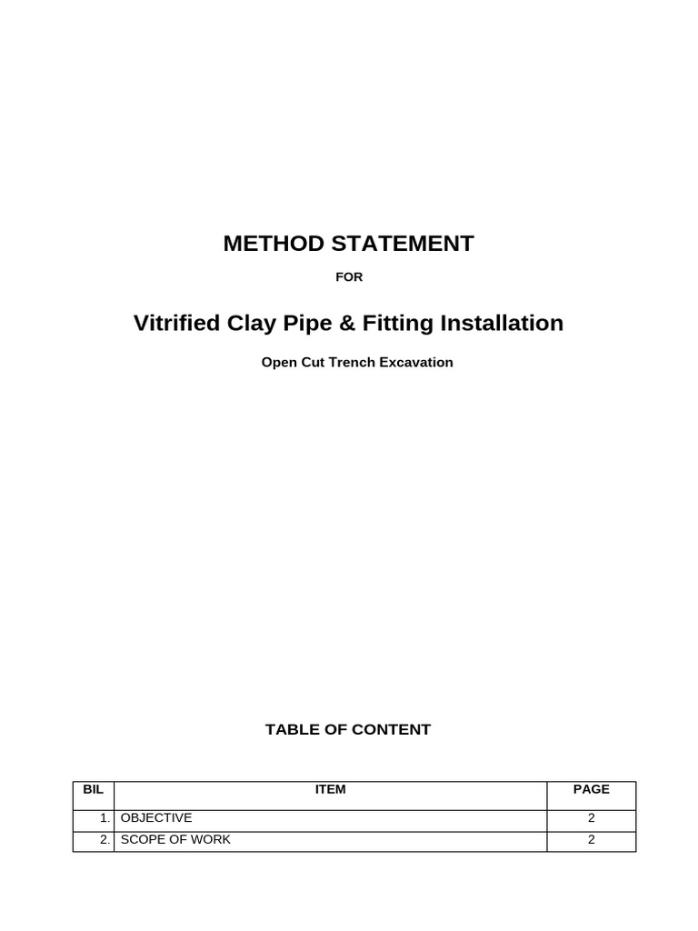Vitrified Clay Pipe Installation Guide | PDF | Pipe (Fluid Conveyance ...
