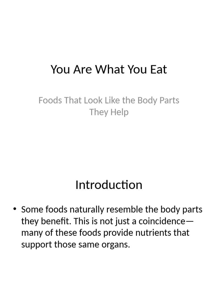 Foods and BodyParts Presentation | PDF