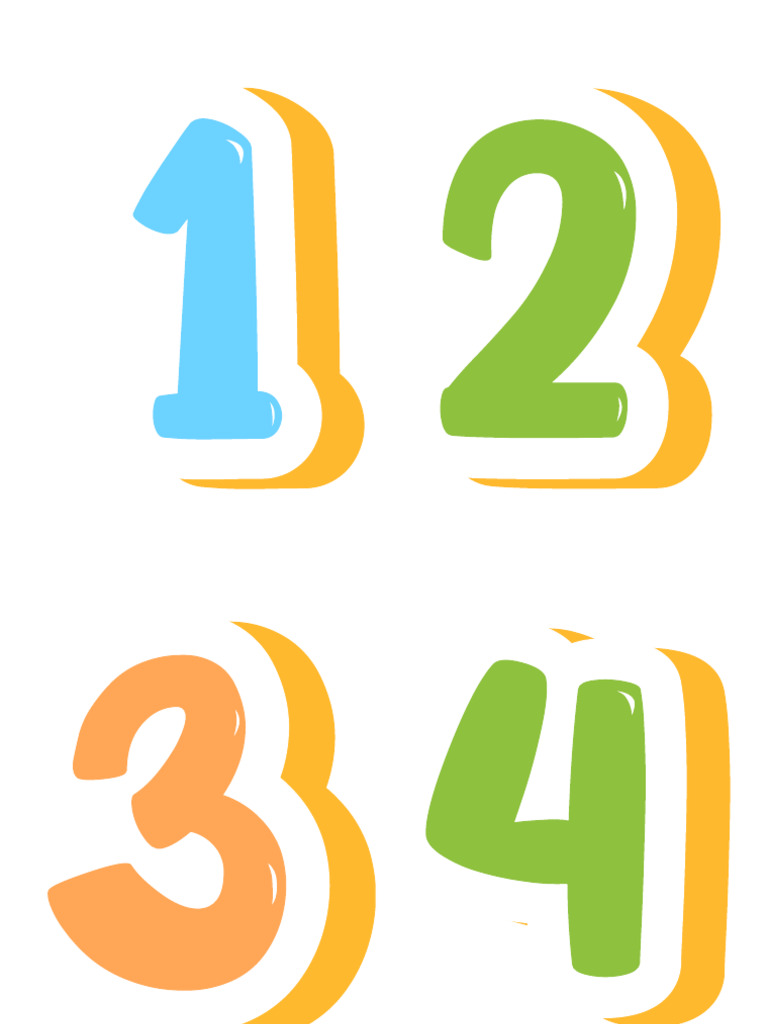 Numbers Flash Card Orange Simple Style | PDF
