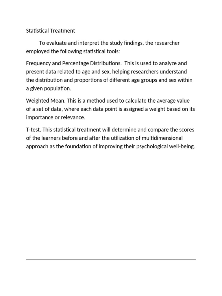 Statistical Treatment | PDF