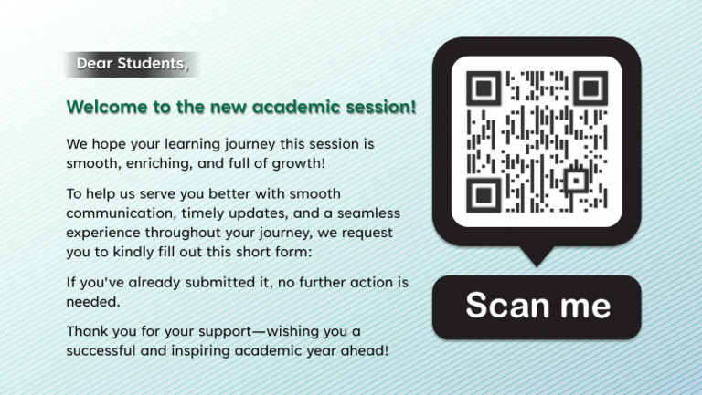 Welcome To The New Academic Session!: Dear Students | PDF