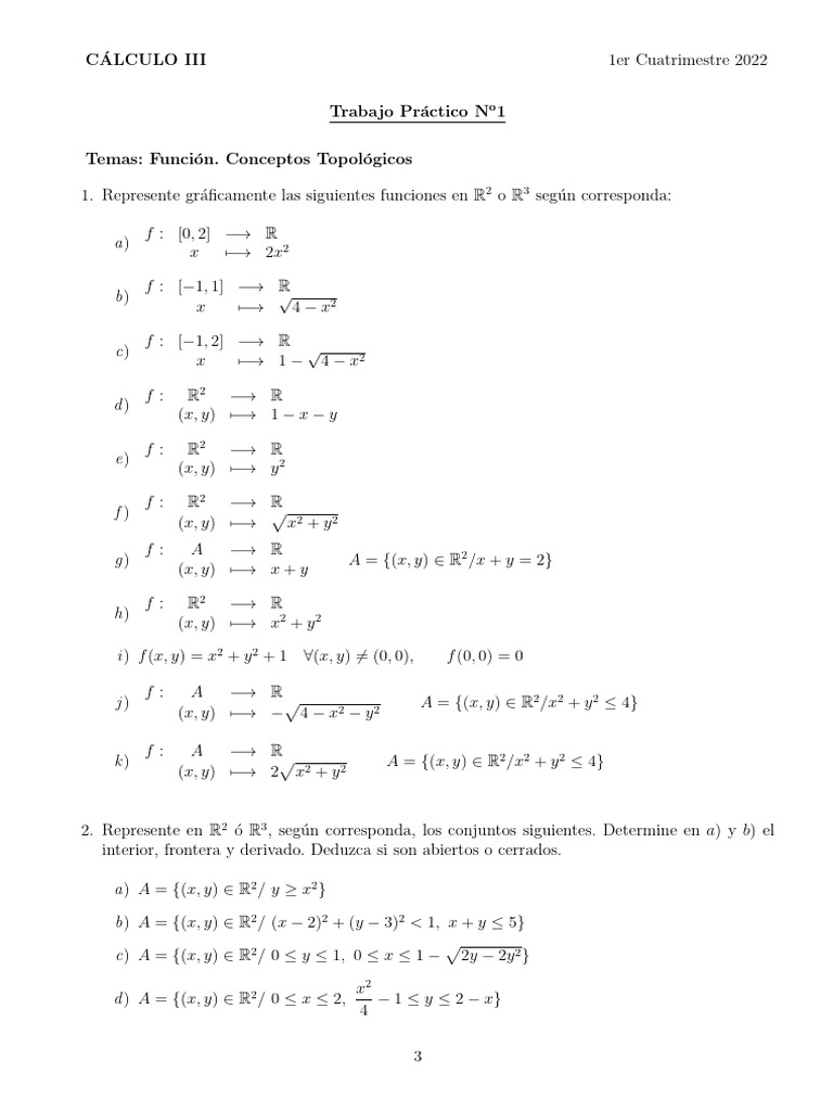 TP1 2022 | PDF | Matemáticas | Análisis matemático