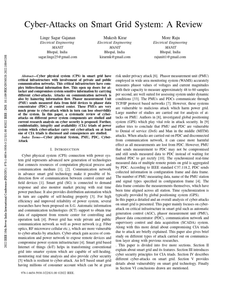 Cyber-Attacks on Smart Grid Systems | PDF | Scada | Smart Grid
