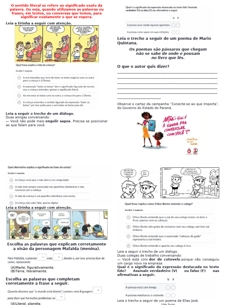 Significado Literal e Figurativo | PDF