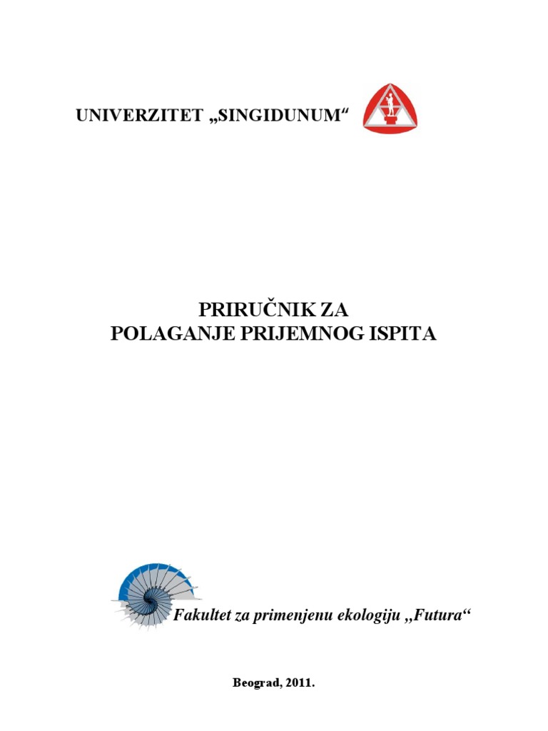 Prirucnik Za Polaganje Prijemnog Ispita | PDF