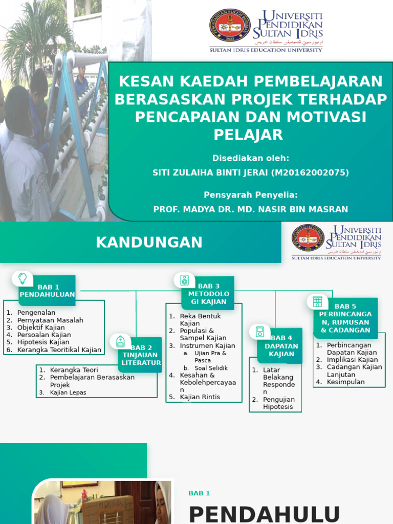 Contoh Slide Pembentangan VIVA Bagi Master Mode B Di UPSI | PDF