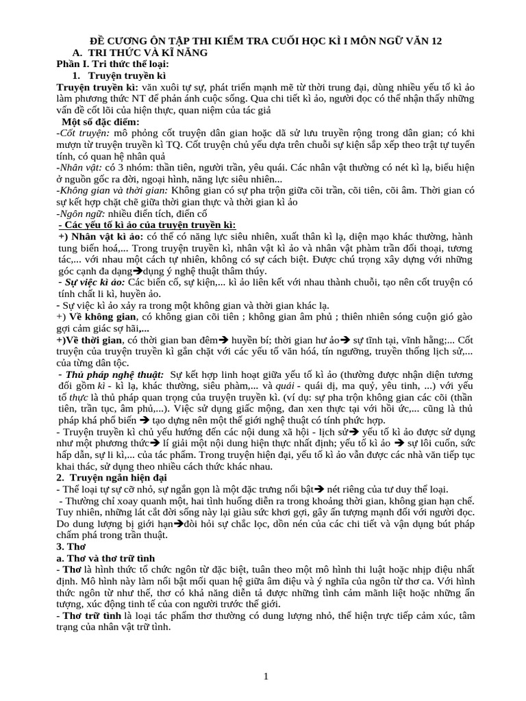 ĐỀ CƯƠNG ÔN TẬP KHỐI 12=- HKI-24-25 | PDF