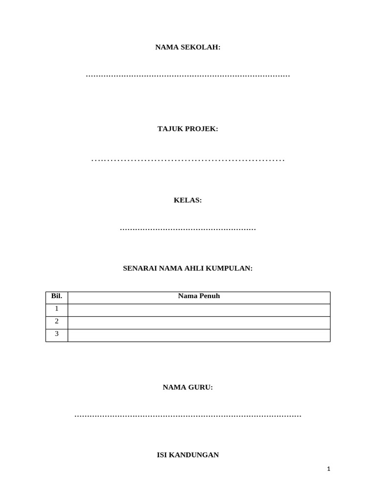 Templat Pelaporan Projek | PDF