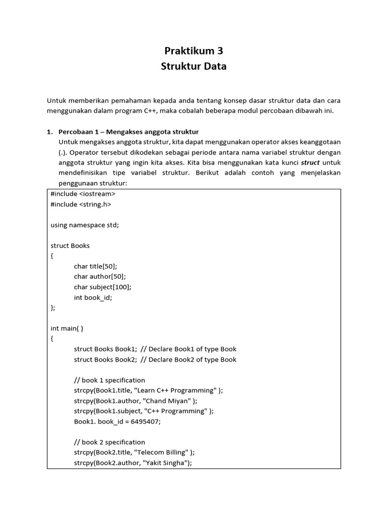 Praktikum 3 - Struktur Data | PDF