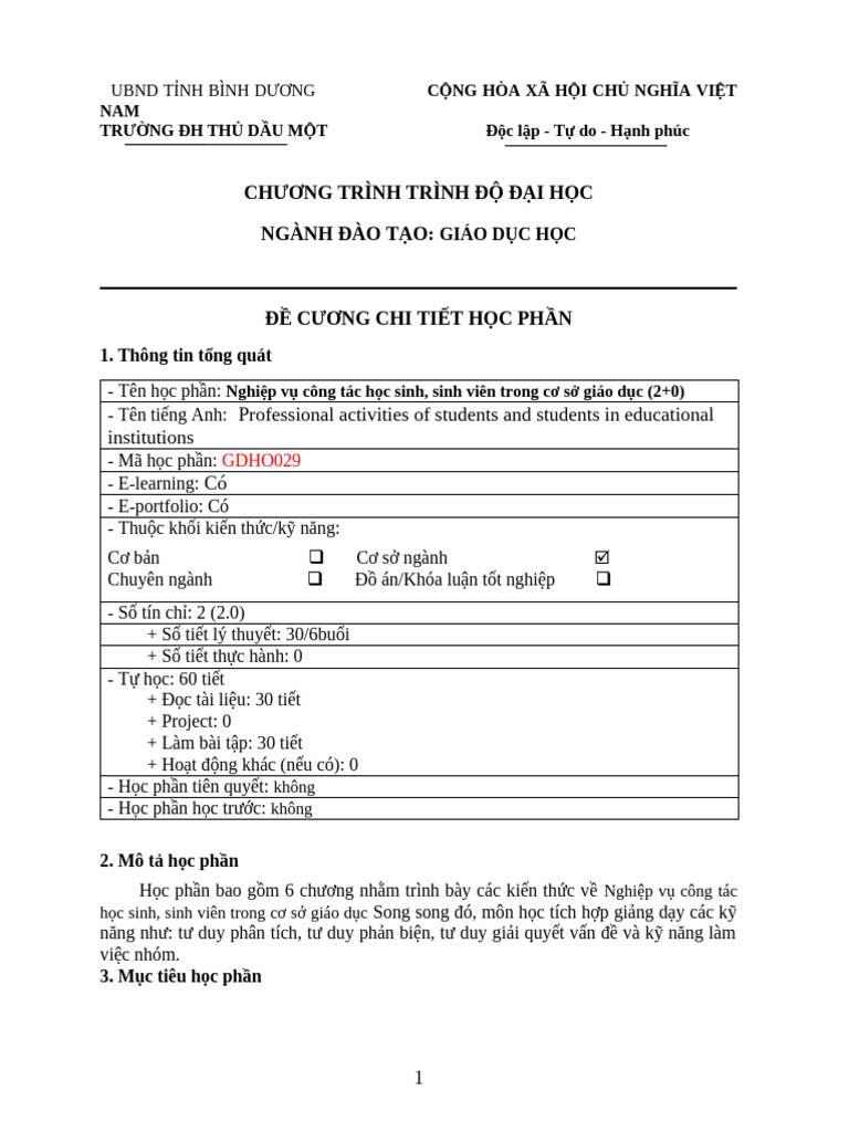 4.7a Nghiệp Vụ CT Hoc Sinh SV Trong CSGD | PDF