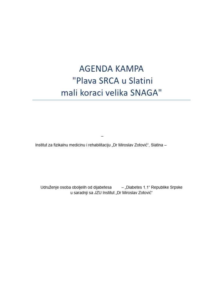 Agenda Kampa Plava SRCA U Slatini - Mali Koraci Velika Snaga (1) | PDF