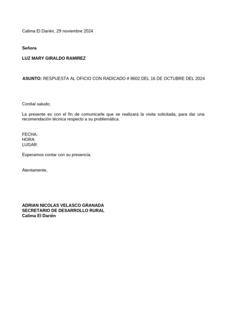 Respuesta Oficio # 8602 | PDF