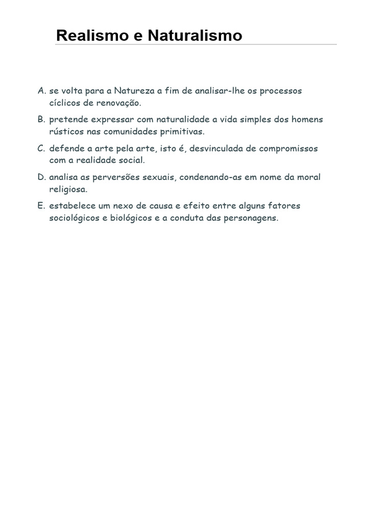 Realismo e Naturalismo na Arte e Literatura | PDF | Realismo (artes ...