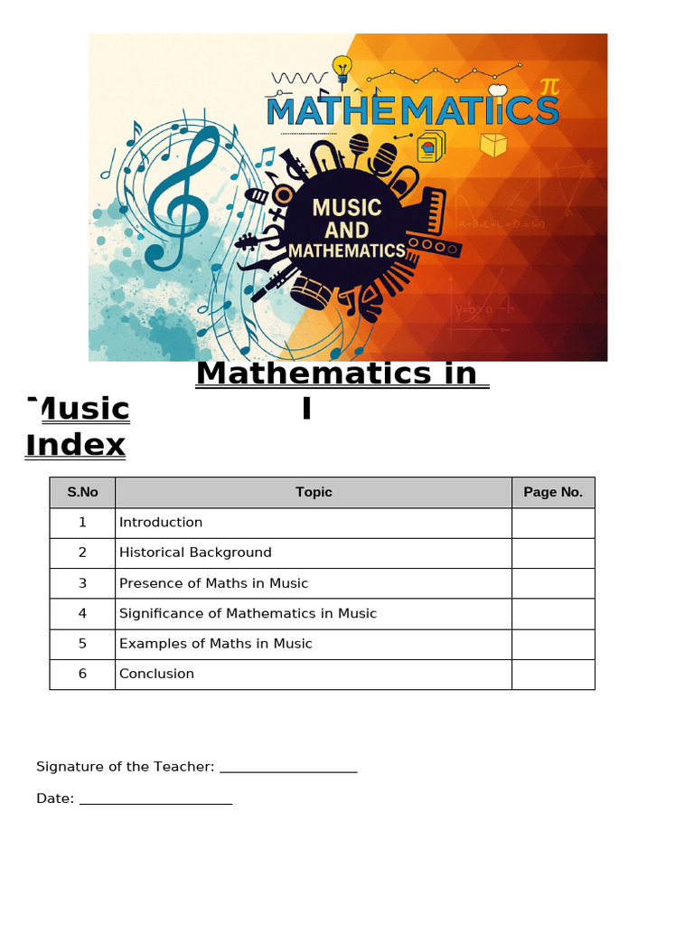 Mathematics in Music Index Table | PDF