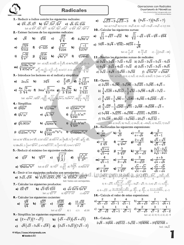 Radicales pg1 | PDF