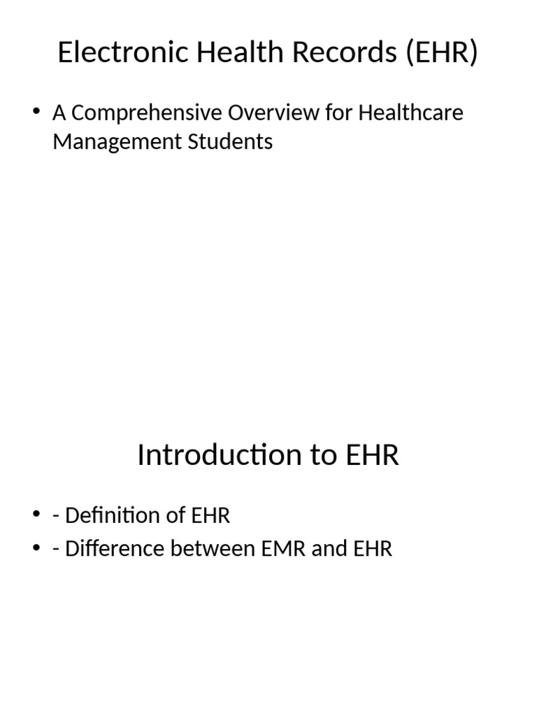 EHR Overview for Healthcare Students | PDF