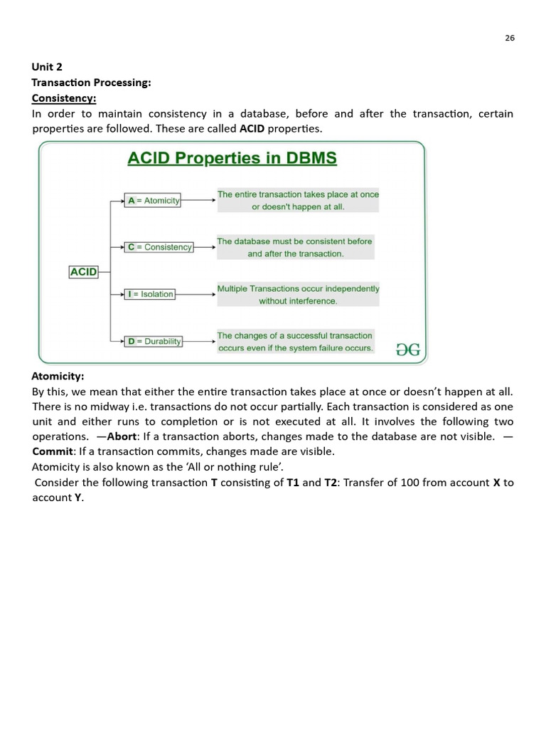 Advanced Databases and Mining Unit 2 | PDF | Database Transaction | Acid