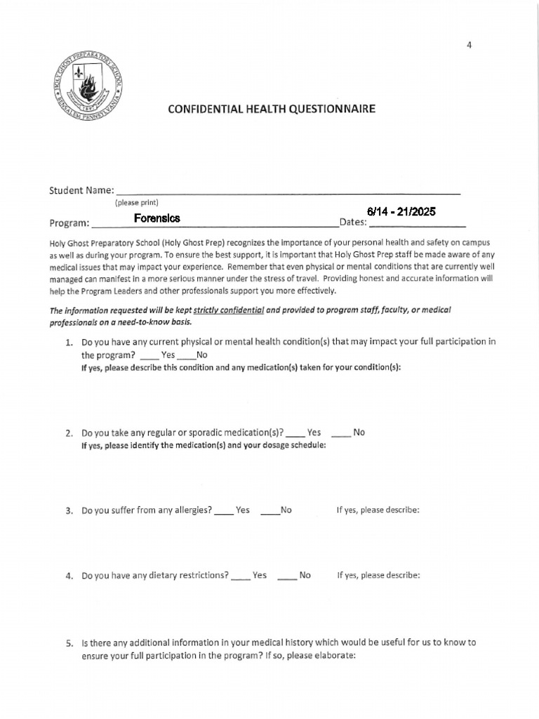 NSDA 2025 Overnight Form | PDF