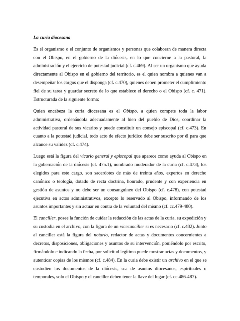La Curia Diocesana | PDF | obispo