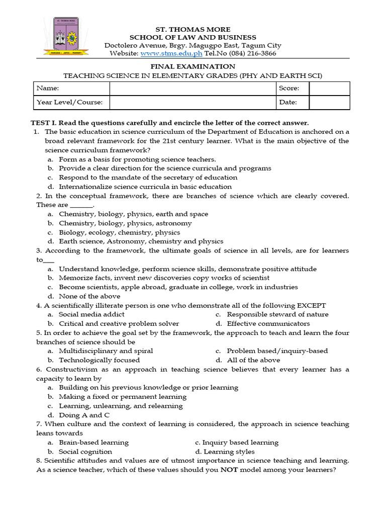 Teaching Science in Elementary Grades (Phy and Earth Sci) | PDF | Science | Science Education
