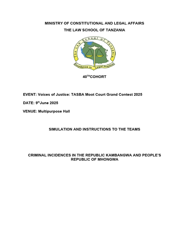 TASBA Moot Court Simulation 2025 | PDF