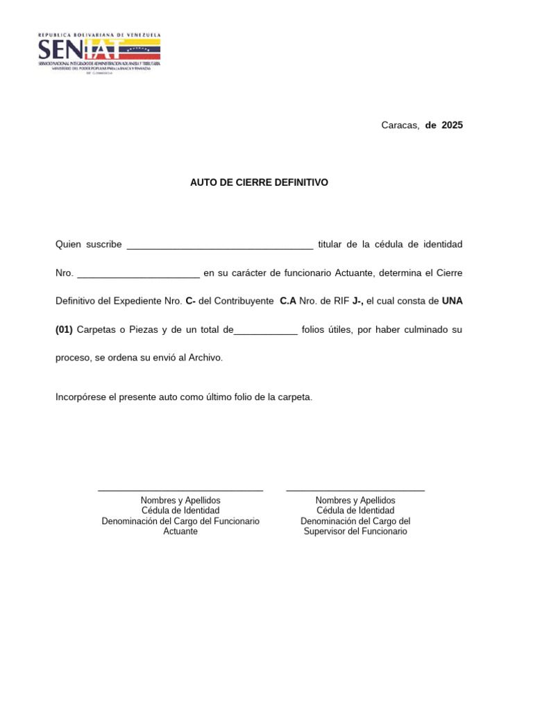 Cierre Definitivo de Expediente Fiscal | PDF