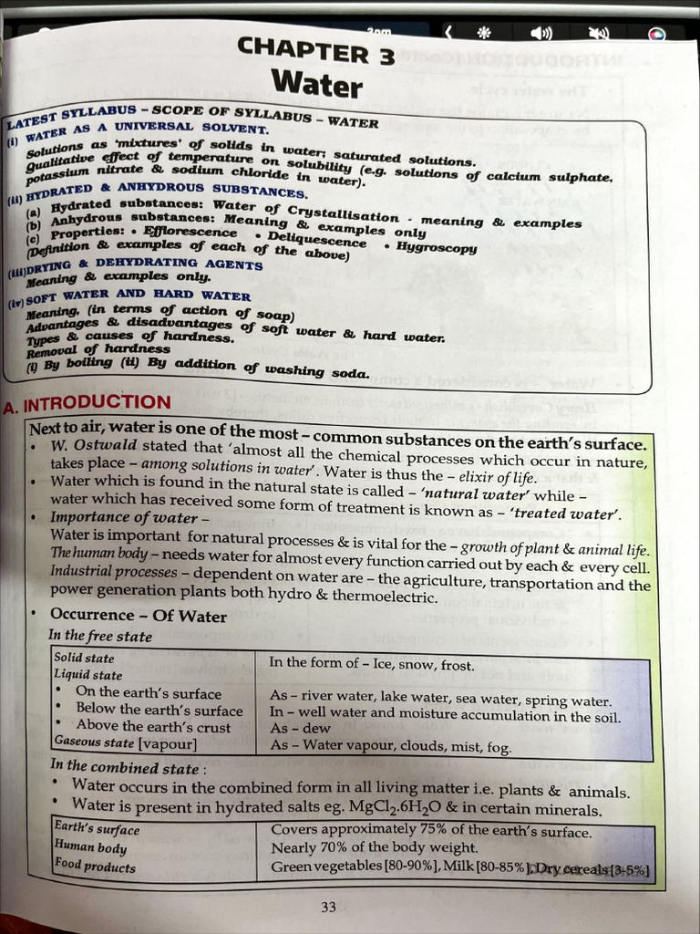 Chemistry Water | PDF