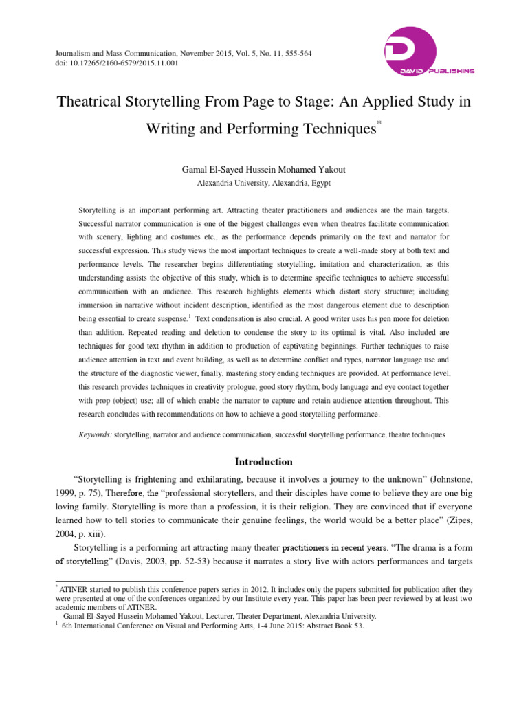 Theatrical Storytelling From Page To Sta | PDF | Storytelling | Narrative