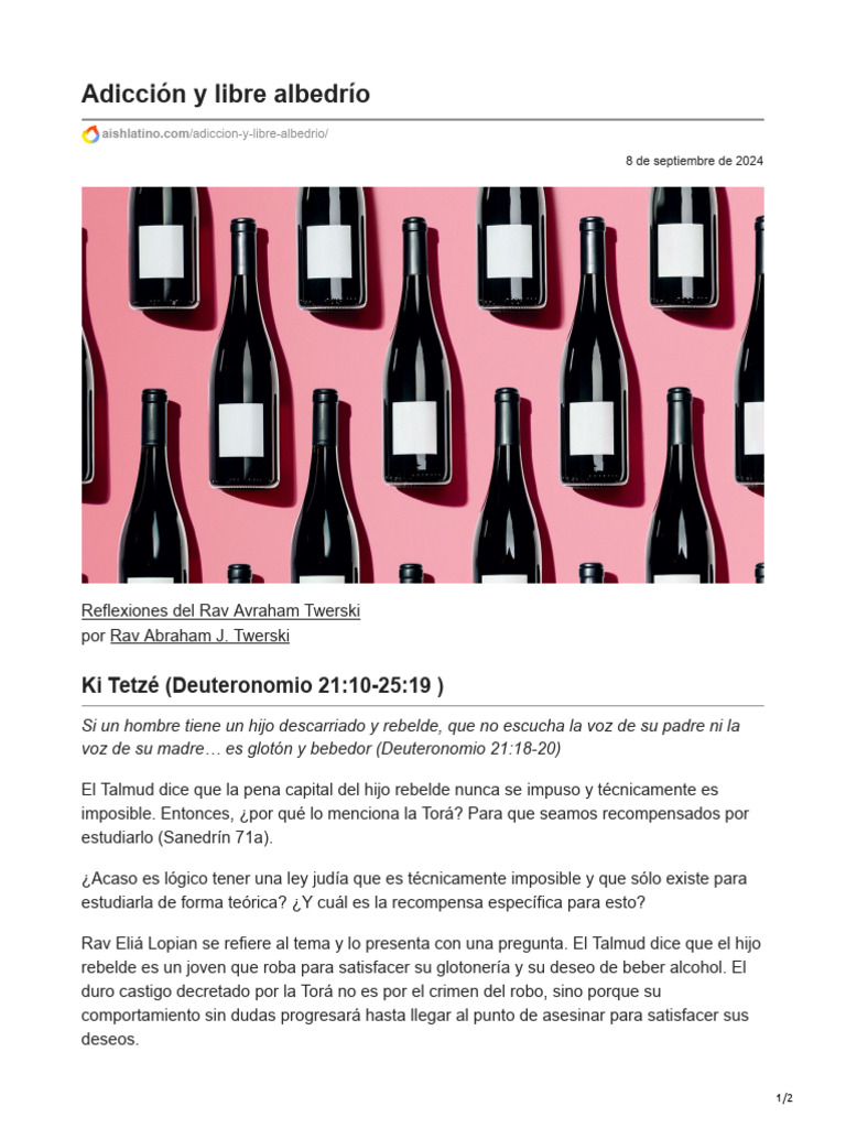 Adicción y Libre Albedrío | PDF | Libre albedrío