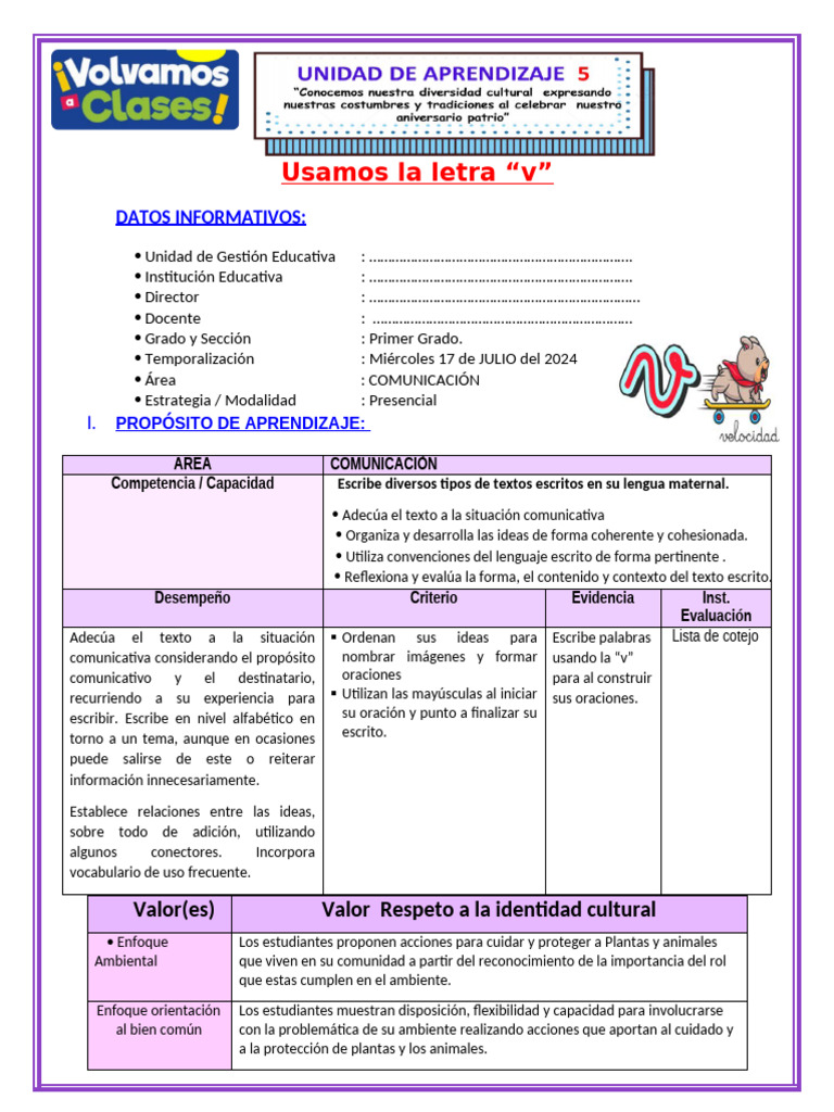 Sesion Com 17 de Julio 1ro Grado-2024 | PDF | Aprendizaje | Comunicación