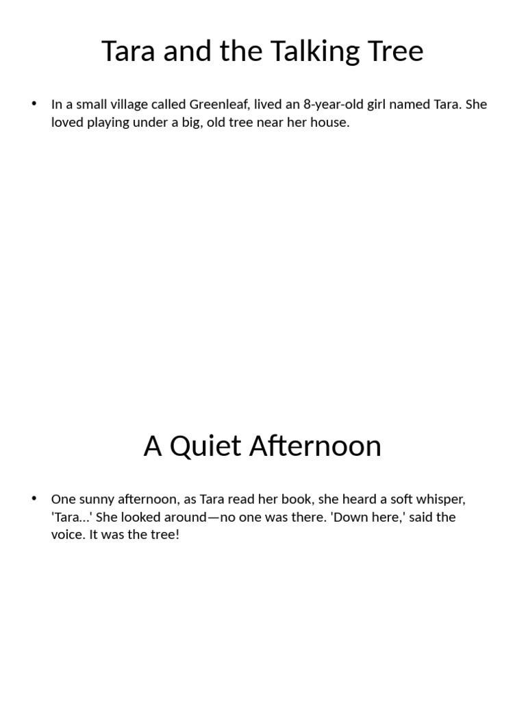 Tara and The Talking Tree | PDF