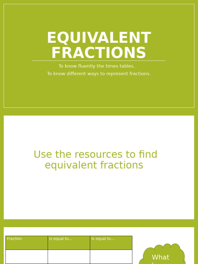 Equivalent Fractions - ks2/3 | PDF