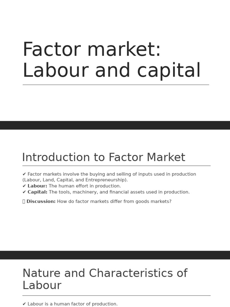3.6 Factor Market-Labour and Capital | PDF | Labour Economics ...