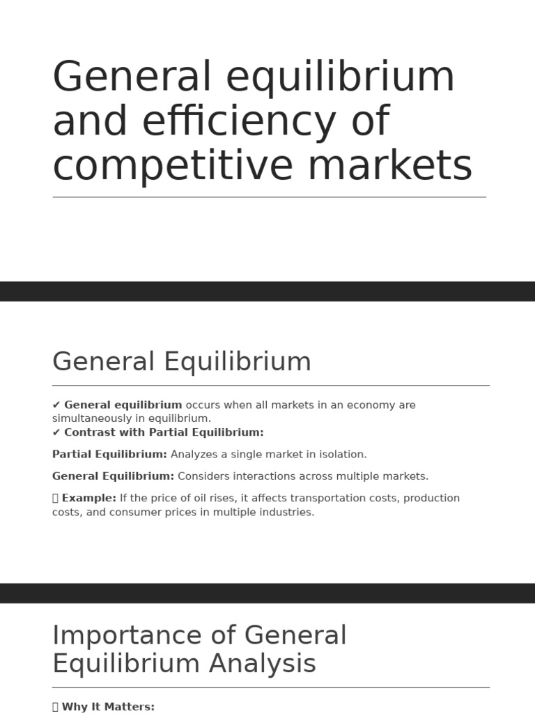 3.9 General Equilibrium and Efficiency of Competitive Markets | PDF ...