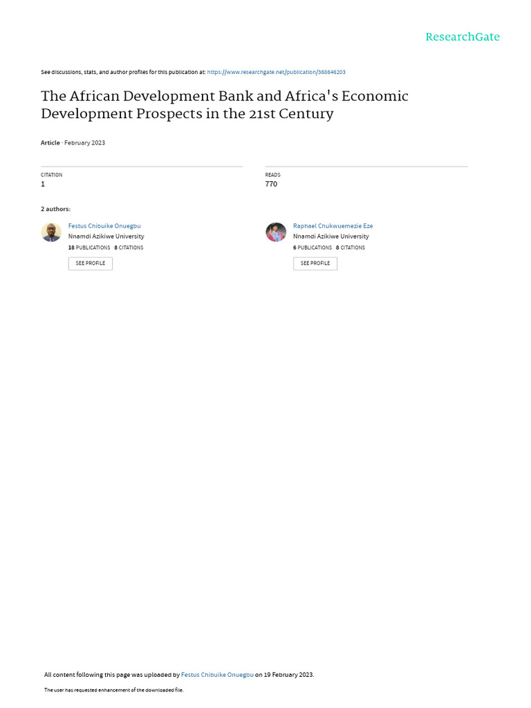 African Development Bank | PDF | African Development Bank | Economic Growth