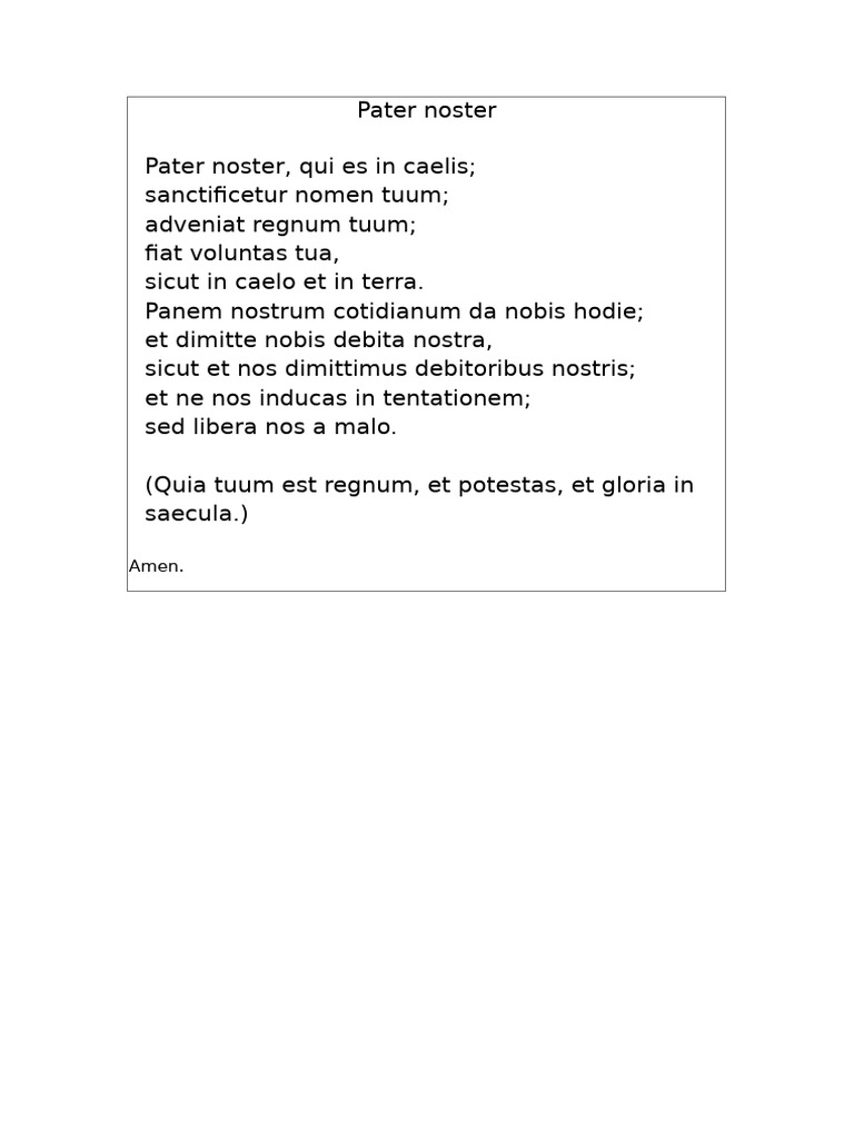 Pater Noster | PDF