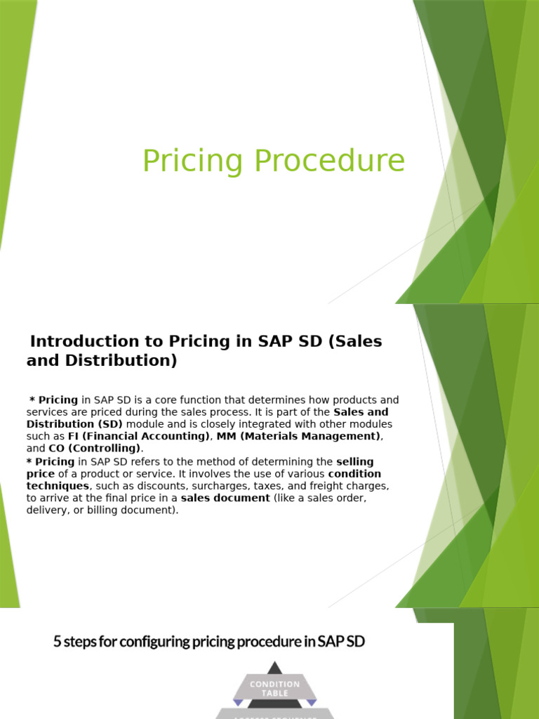 Pricing Procedure For Training 2 | PDF | Pricing | Prices
