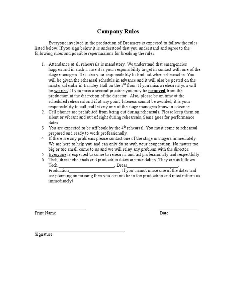 Company Rules2 | PDF