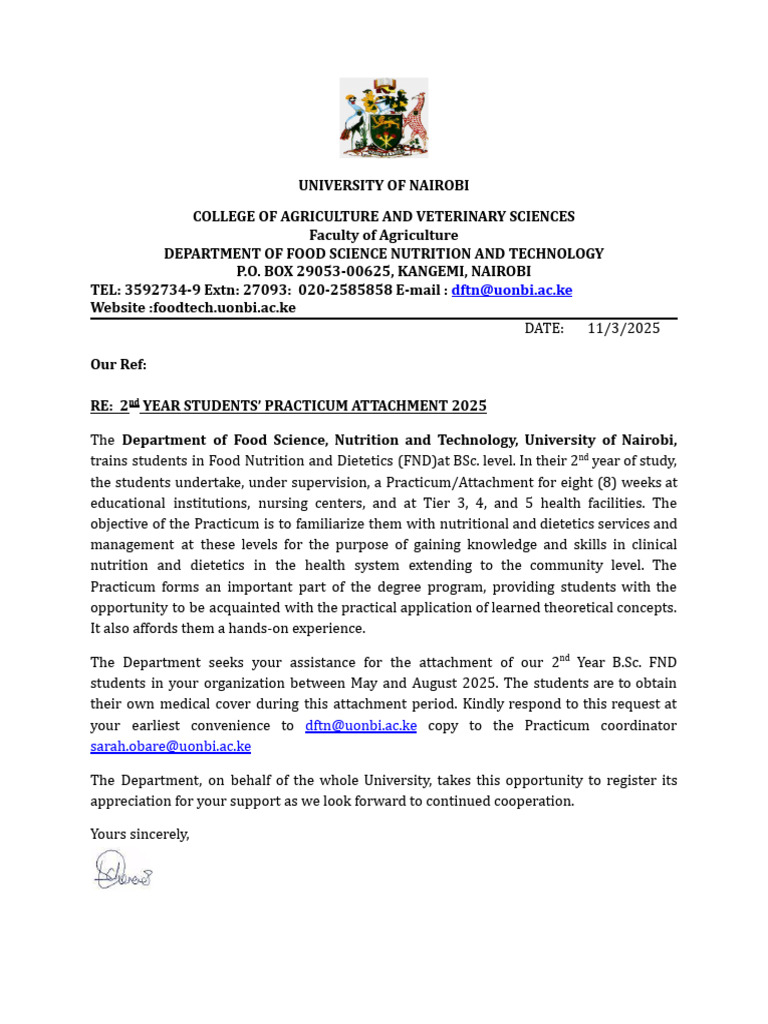 2nd Year Practicum Letter Template 2025 Hillary | PDF