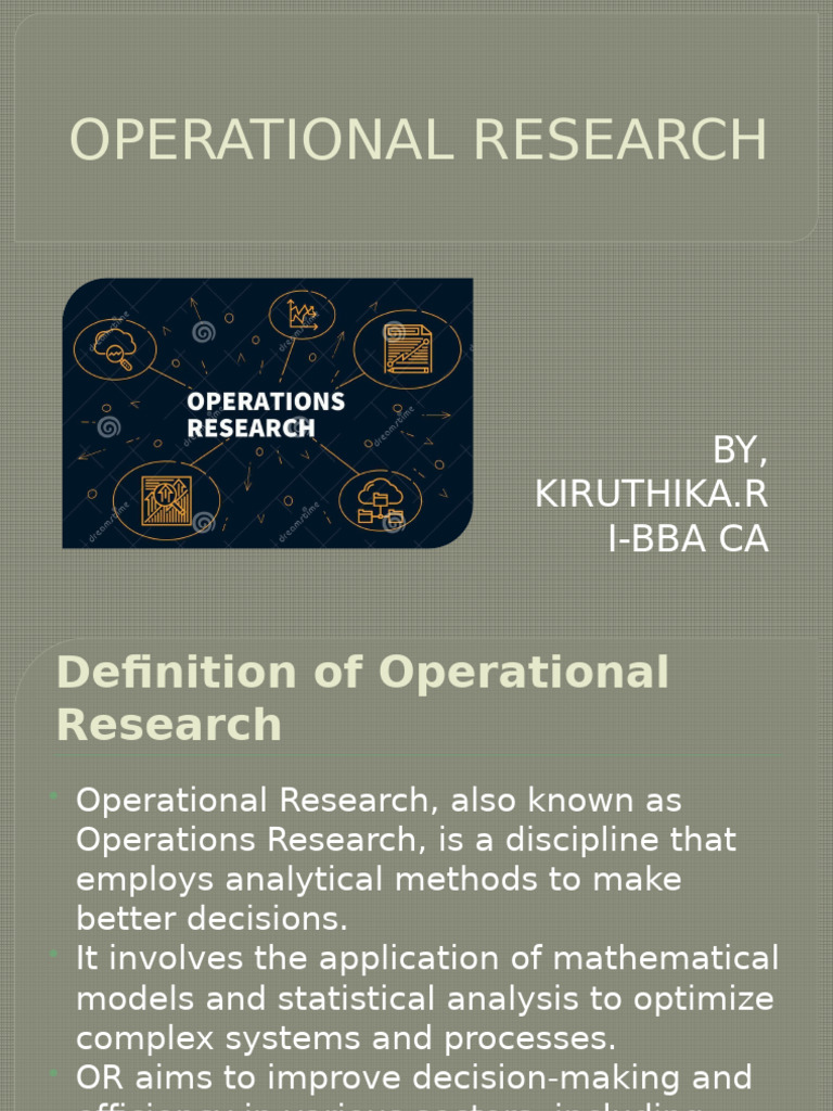 Operational Research | PDF | Mathematical Optimization | Analytics
