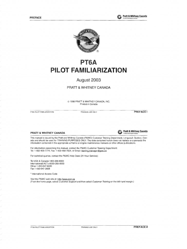 pt6 Pilot Familiarization | PDF