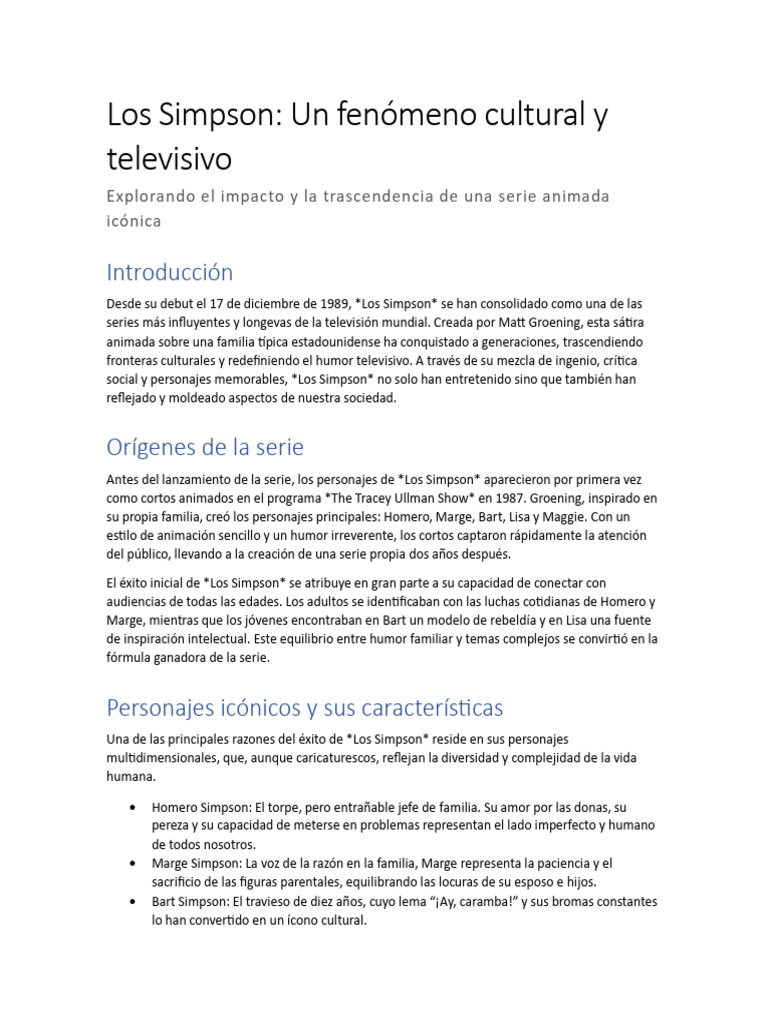 Los Simpson | PDF | Los Simpsons | Lisa Simpson