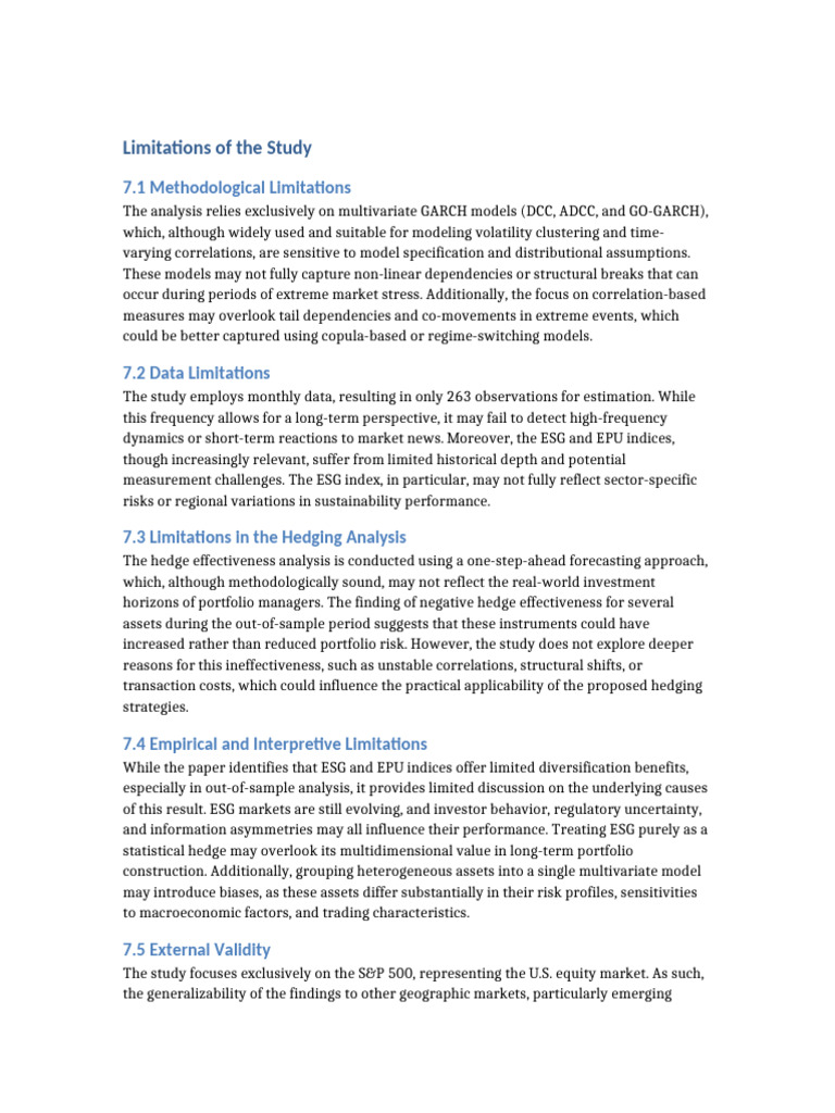 Limitations of The Study | PDF | Modern Portfolio Theory | Market ...