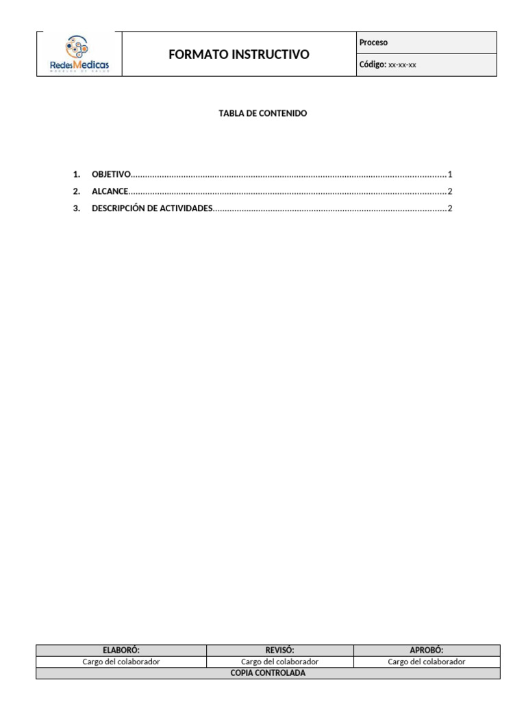 Formato Plantilla Instructivo | PDF