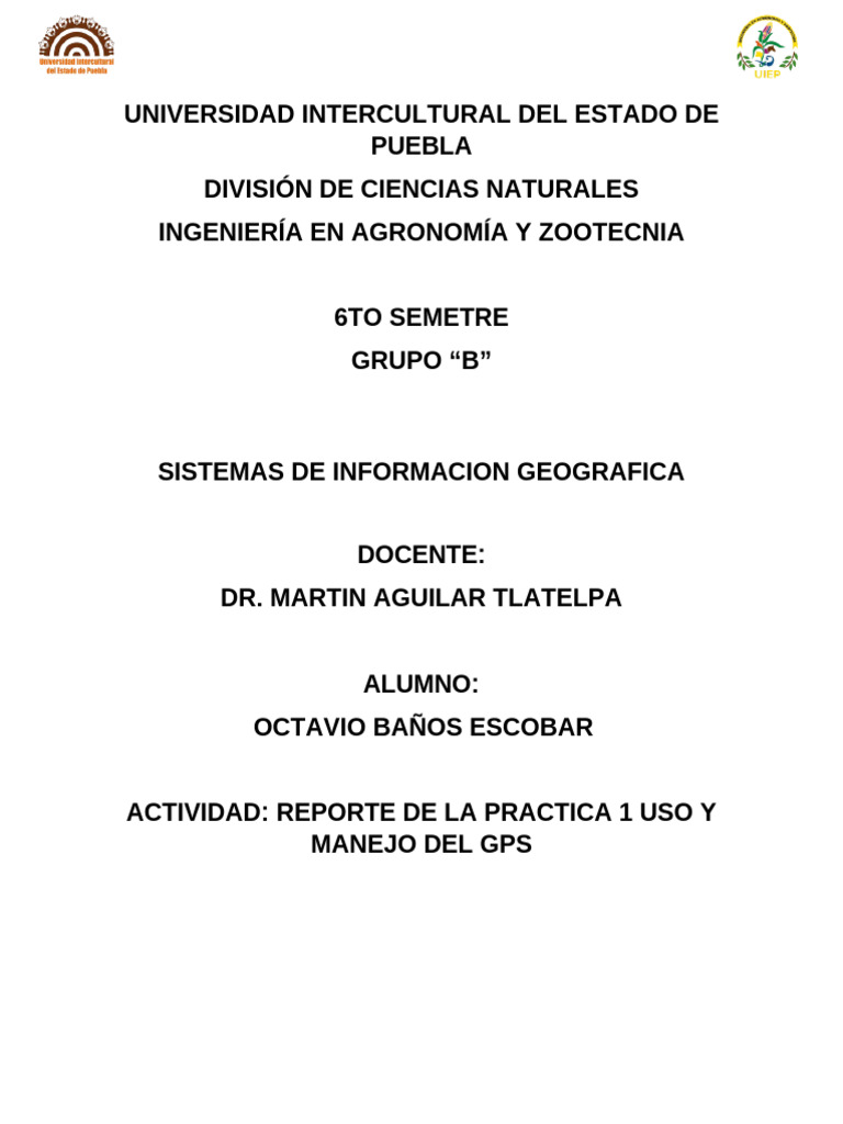 Practica 1 Uso y Manejo Del Gps | PDF | Sistema de información ...