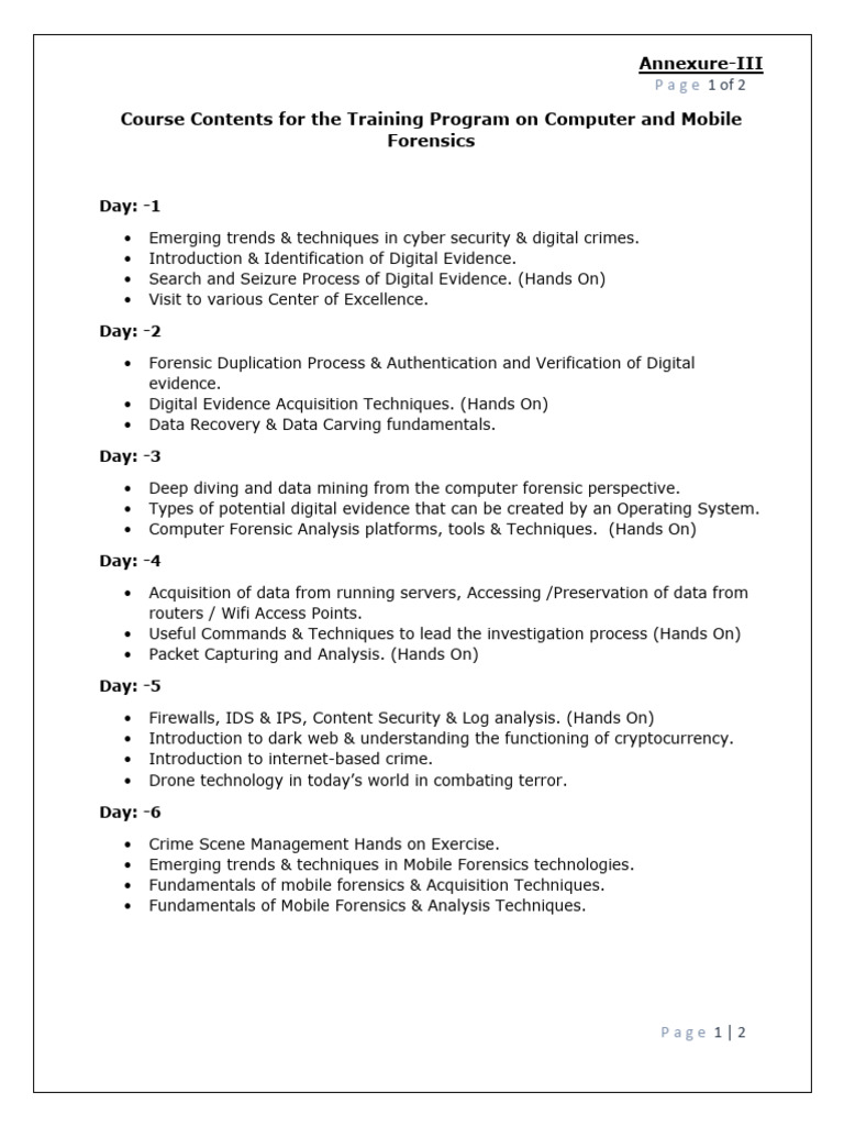 CMF BlockSyllabus | PDF | Computer Forensics | Digital Forensics