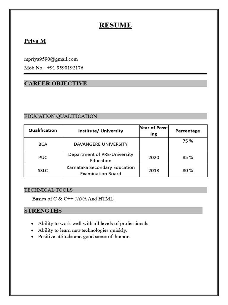 Priya Resume | PDF