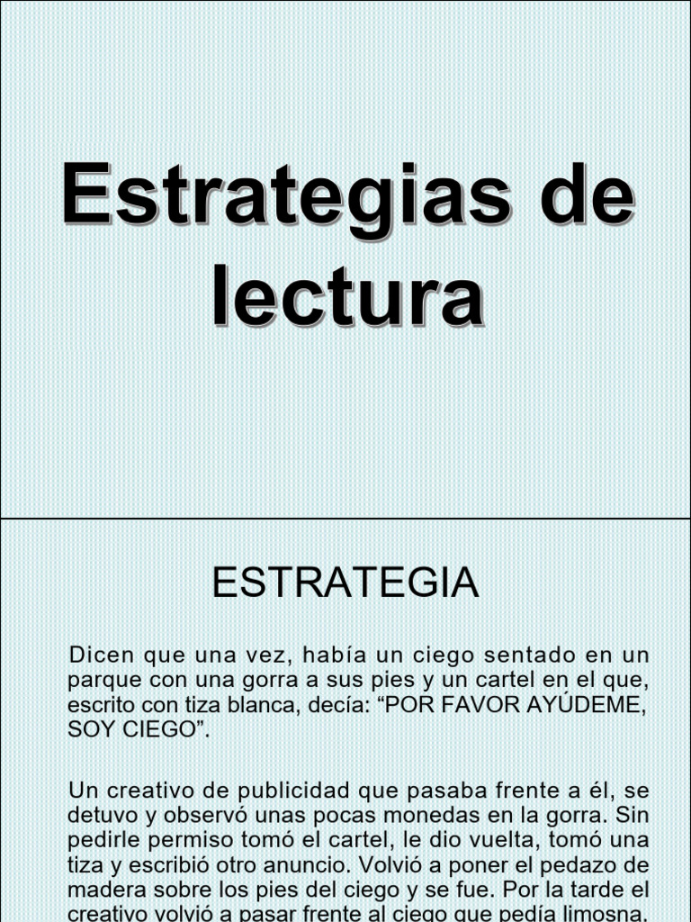 Estrategias de Lectura Efectivas | PDF | Metacognición | Cognición