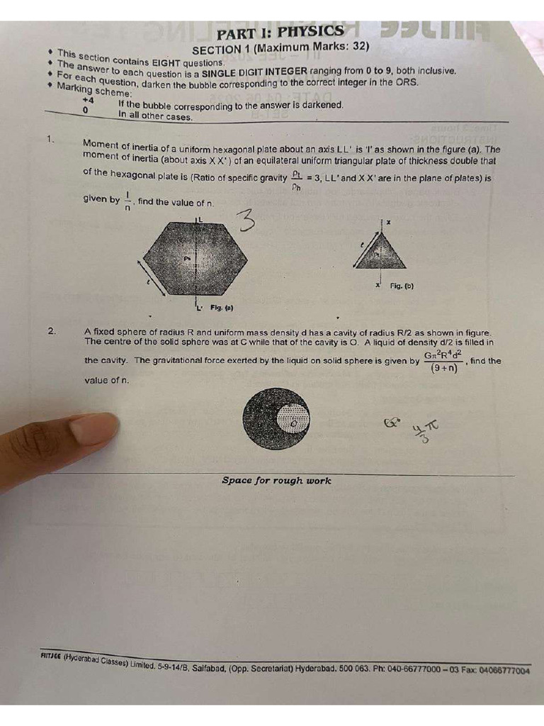 Fiitjee 12th RST 1 | PDF