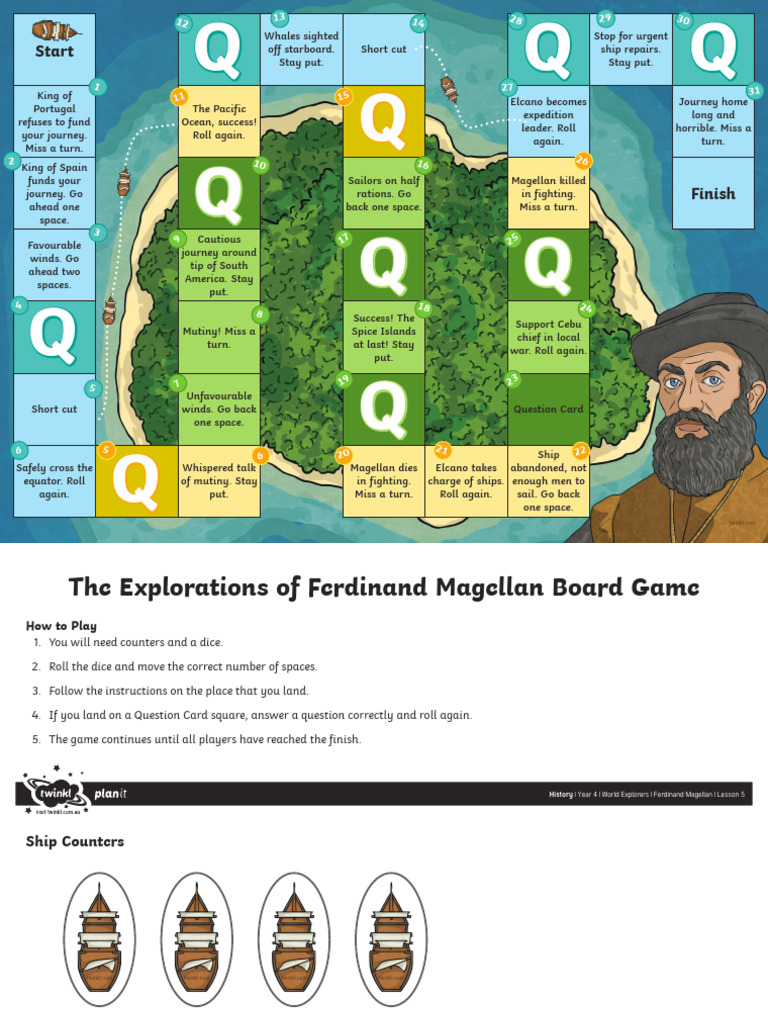 The Explorations of Ferdinand Magellan Board Game | PDF | Water ...